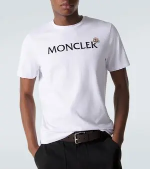 Moncler Logo Cotton Jersey T-shirt - White