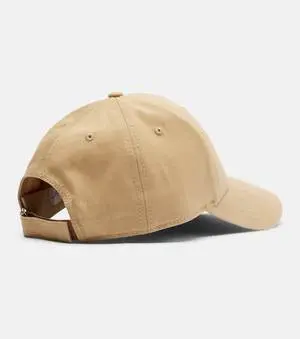 Moncler Logo Cotton Gabardine Baseball Cap - Beige