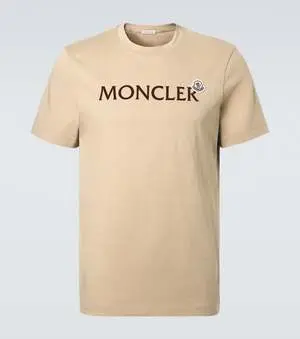 Moncler Cotton Jersey T-shirts - Beige