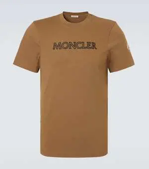 Moncler Logo Cotton Jersey T-shirt - Brown