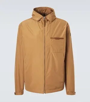 Moncler Leather-trimmed Jacket - Brown