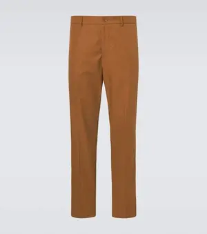 Moncler Cotton-blend Straight Pants - Brown