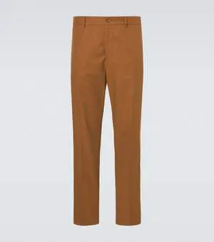 Moncler Cotton-blend Straight Pants - Brown