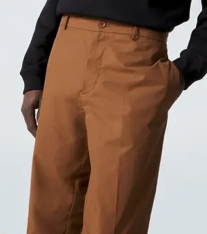 Moncler Cotton-blend Straight Pants - Brown