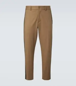 Moncler Cotton-blend Straight Leg Pants - Brown
