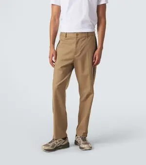 Moncler Cotton-blend Straight Leg Pants - Brown