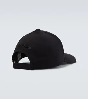 Moncler Cotton Twill Baseball Cap With Logo - Black