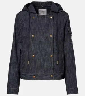 Moncler Diervilla Double-breasted Denim Jacket - Blue