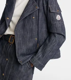 Moncler Diervilla Double-breasted Denim Jacket - Blue