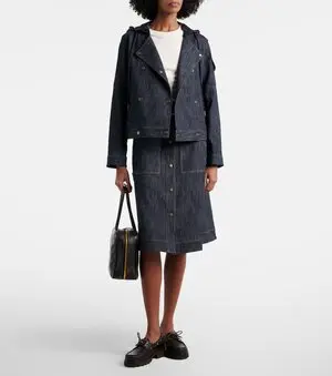 Moncler Diervilla Double-breasted Denim Jacket - Blue