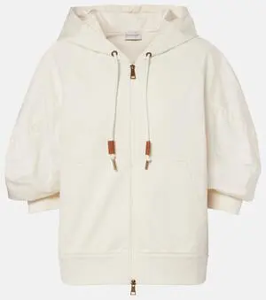 Moncler Cotton Jersey Hoodie - White
