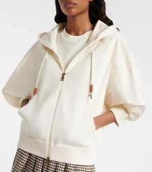 Moncler Cotton Jersey Hoodie - White