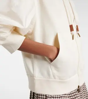 Moncler Cotton Jersey Hoodie - White