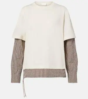 Moncler Checked Cotton Jersey T-shirt - White