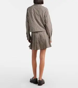 Moncler Gingham Pleated Mini Skirt - Brown