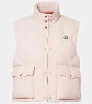 Moncler Biois Quilted Down Vest - Pink