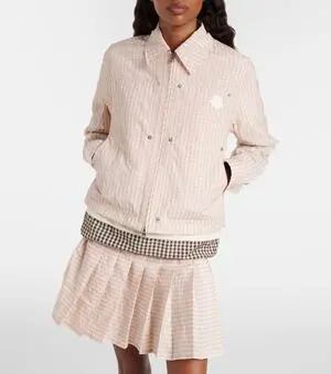 Moncler Gingham Cotton-blend Jacket - Pink