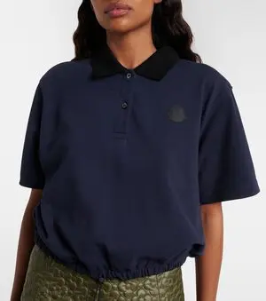 Moncler Cotton Piqué Polo Shirt - Blue