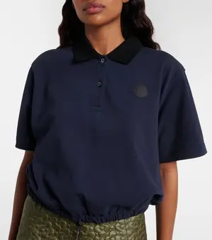 Moncler Cotton Piqué Polo Shirt - Blue