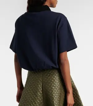 Moncler Cotton Piqué Polo Shirt - Blue