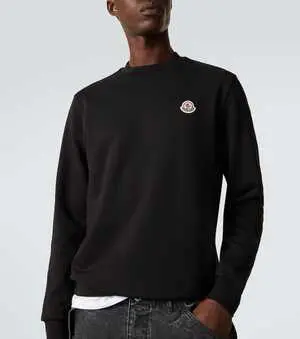 Moncler Archivio Cotton Jersey Sweatshirt - Black