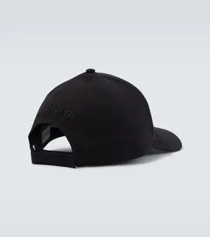 Moncler Cotton Twill Baseball Cap - Black