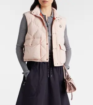 Moncler Biois Quilted Down Vest - Pink