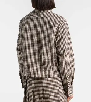 Moncler Checked Cotton-blend Jacket - Brown