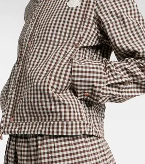 Moncler Checked Cotton-blend Jacket - Brown