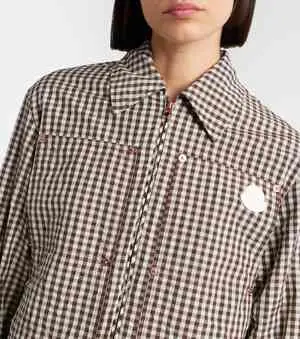 Moncler Checked Cotton-blend Jacket - Brown