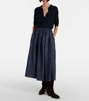 Gabriela Hearst Eloran Linen Midi Skirt