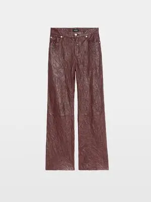 Zadig&Voltaire Evy Leather Pants - Burgundy