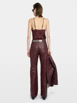 Zadig&Voltaire Evy Leather Flared Pants - Burgundy