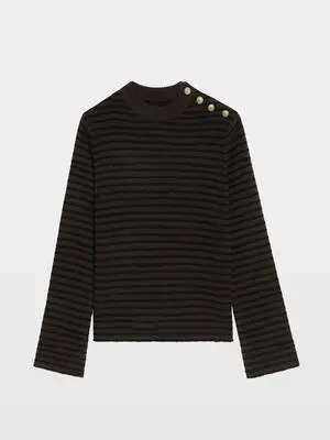 Zadig&Voltaire Striped Wool And Cashmere Sweater - Dark Chocolate