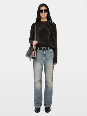Zadig&Voltaire Striped Wool And Cashmere Sweater - Dark Chocolate