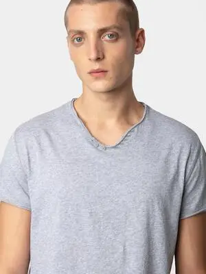 Zadig&Voltaire Monastir Henley T-shirt - Gris Chine
