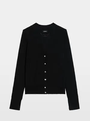 Zadig&Voltaire Jemma Merino Wool Cardigan With Jewel Buttons