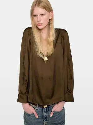 Zadig&Voltaire Torny Satin Tunic - Moss