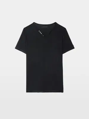 Zadig&Voltaire Monastir Henley T-shirt - Black