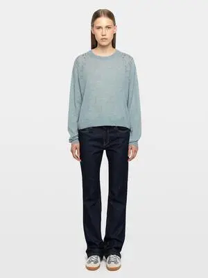 Zadig&Voltaire Swapy Cashmere Sweater With Rhinestone Embellishments - Frozen