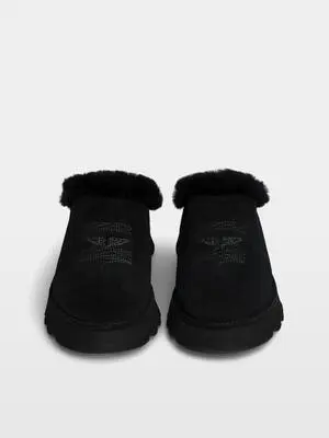 Zadig&Voltaire Teddy Shearling Mules - Black