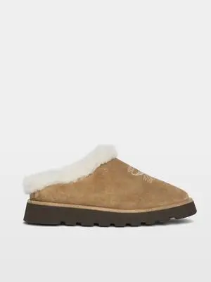 Zadig&Voltaire Teddy Shearling Mules Cognac