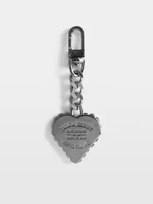 Zadig&Voltaire Keyring With Heart Medal And Signature Wings - Shiny Silver