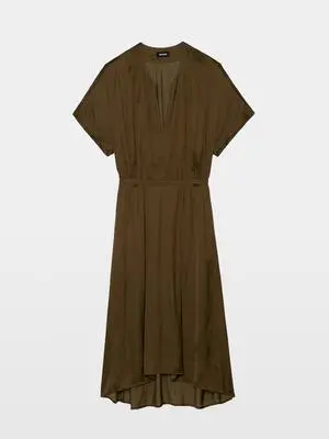 Zadig&Voltaire Riaz Satin Midi Dress - Moss