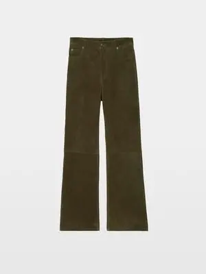 Zadig&Voltaire Evy Suede Leather Trousers - Treillis