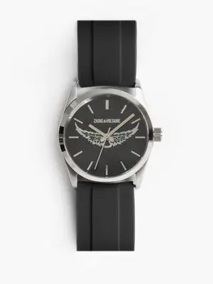 Zadig&Voltaire Wings Rubber Strap Watch - Black