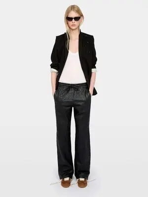Zadig&Voltaire Pocha Crinkled Leather Trousers - Black