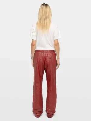 Zadig&Voltaire Pocha Crinkled Leather Trousers - Cherry