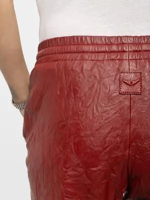 Zadig&Voltaire Pocha Crinkled Leather Trousers - Cherry