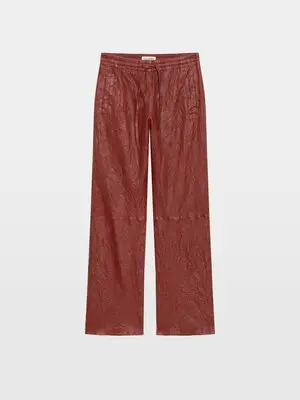Zadig&Voltaire Pocha Crinkled Leather Trousers - Cherry